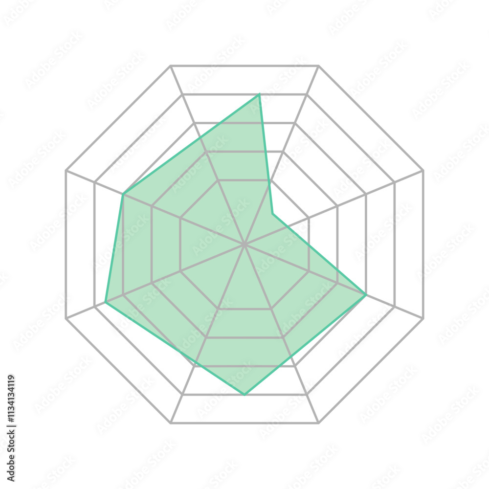 Simple & modern Radar or spider diagram vector. Flat spider mesh, radar ...