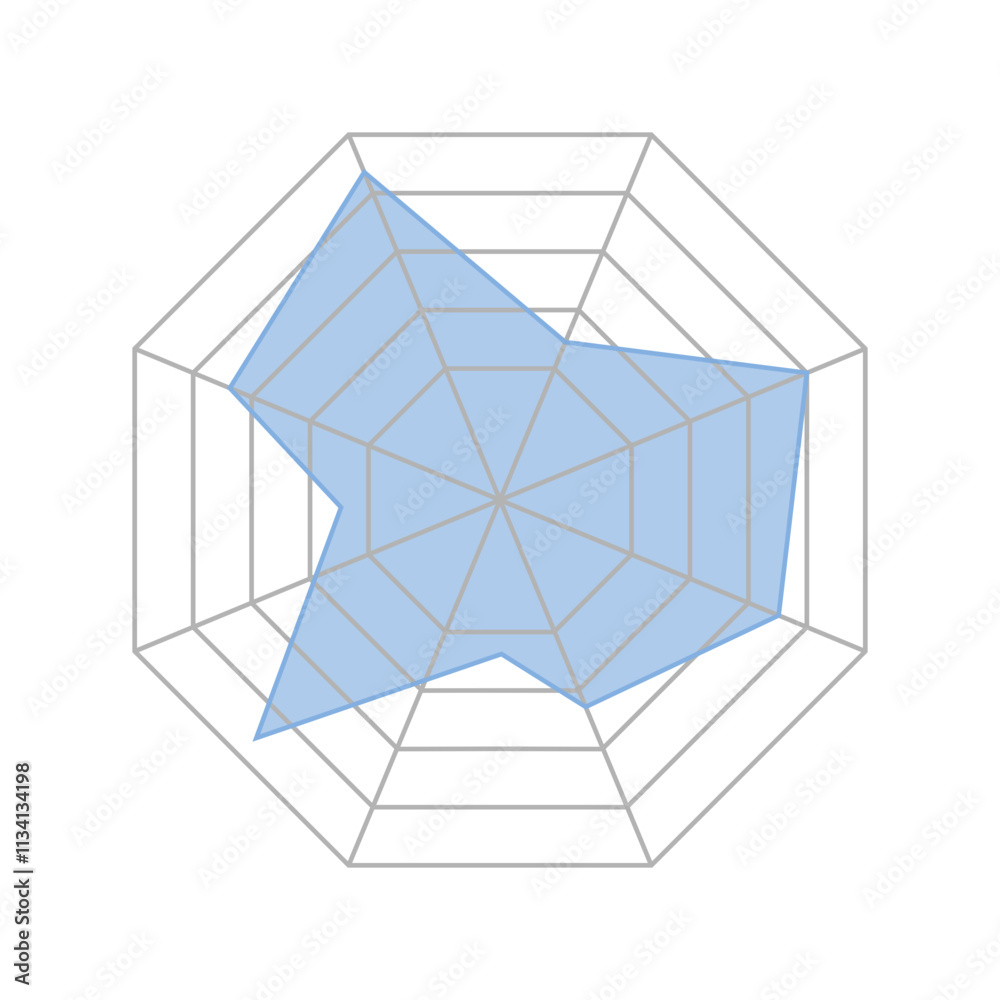 Simple & modern Radar or spider diagram vector. Flat spider mesh, radar ...