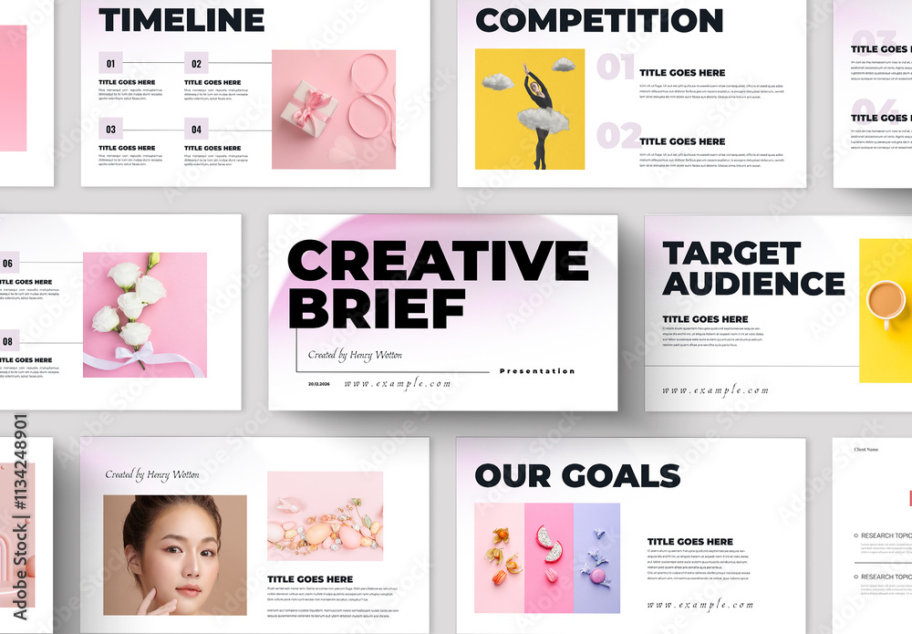 Creative Brief Presentation Layout Stock Template | Adobe Stock