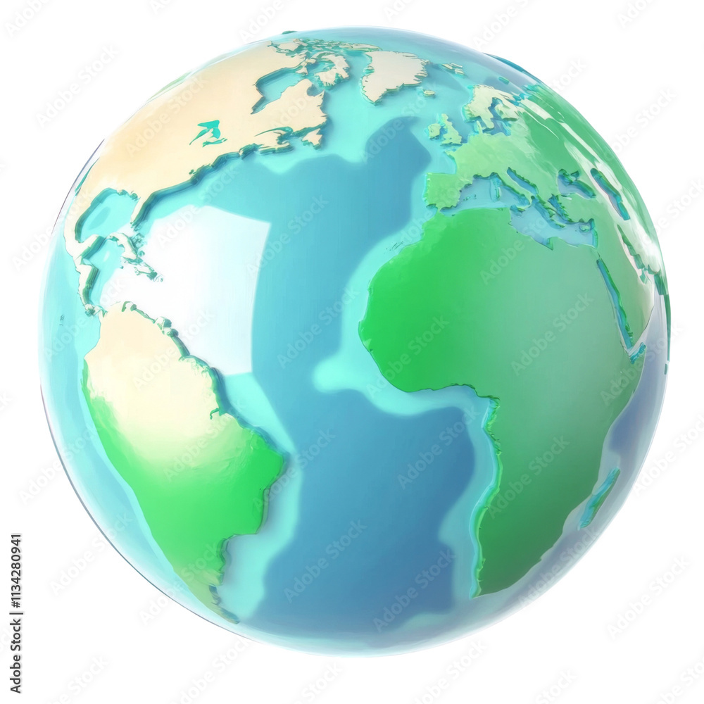 colorful 3D globe showing continents and oceans, emphasizing Earth’s ...