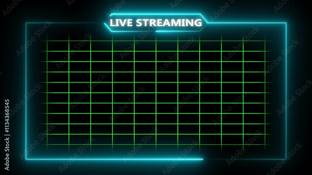 live streaming neon text frame animation box frame neon frame live ...