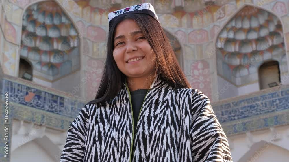 Capturing the beauty of Central Asia, an Uzbek woman in vibrant ...