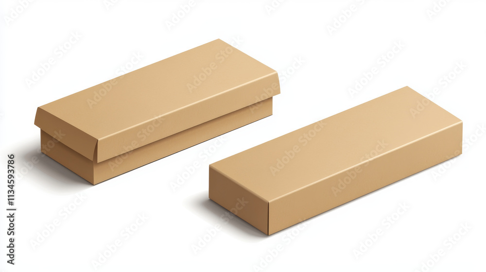 Chocolate package mockup, carton blank pack for choco bar top and angle ...