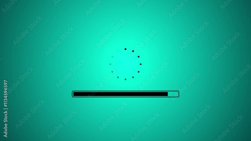 Minimalist loading screen animation with circular spinner and progress ...