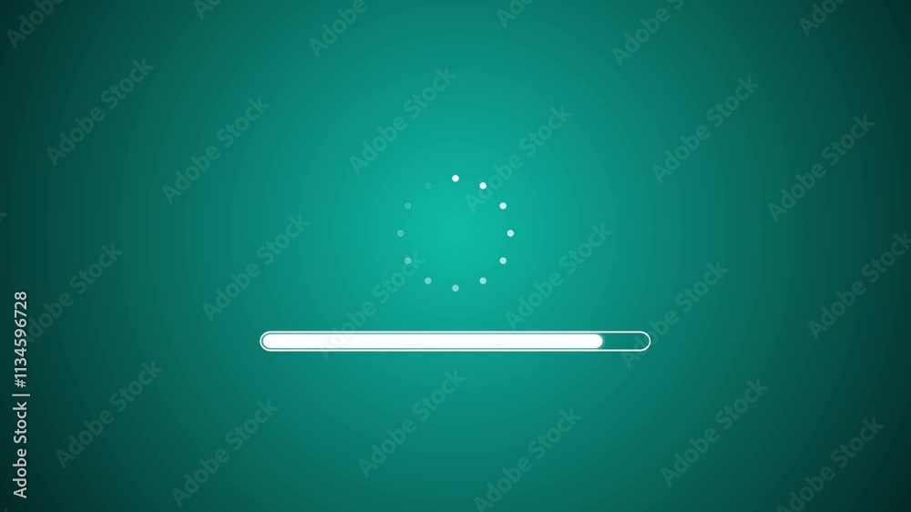 Minimalist loading screen animation with circular spinner and progress ...