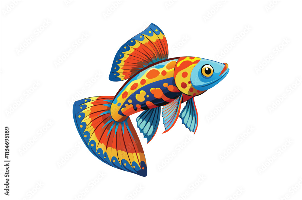 guppy vector, icon vector illustration, guppy silhouette of a guppy ...