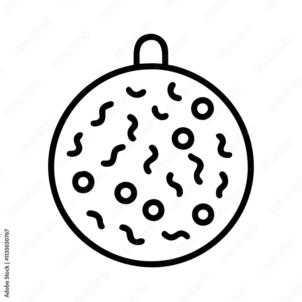 confetti ball icon, emoji day line art, emoji icon - simple black line ...