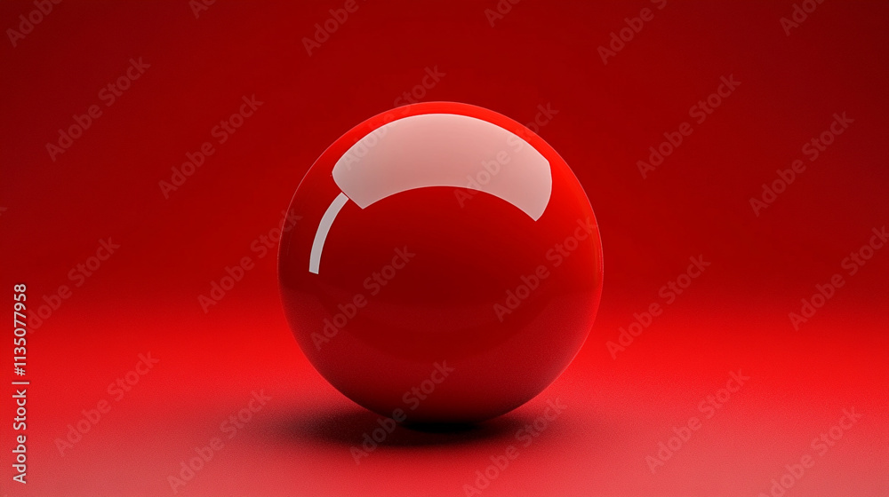 Red ball is sitting on a red background. The ball is the main focus of ...