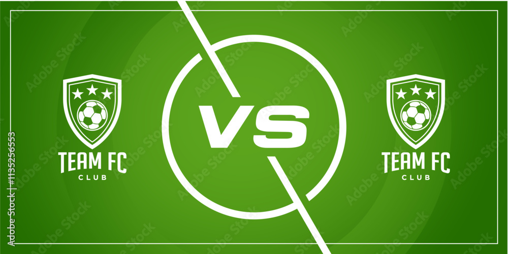 Soccer versus scoreboard background big match team template design ...
