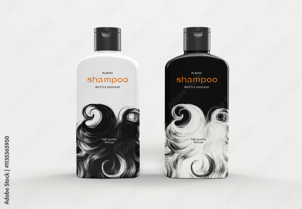 Shampoo Bottle Mockup – Realistic Dual Bottle Template for Haircare ...