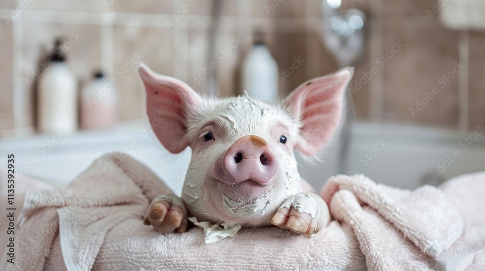 Photo & Art Print Pig celebration delightful scene for National Pig Day ...