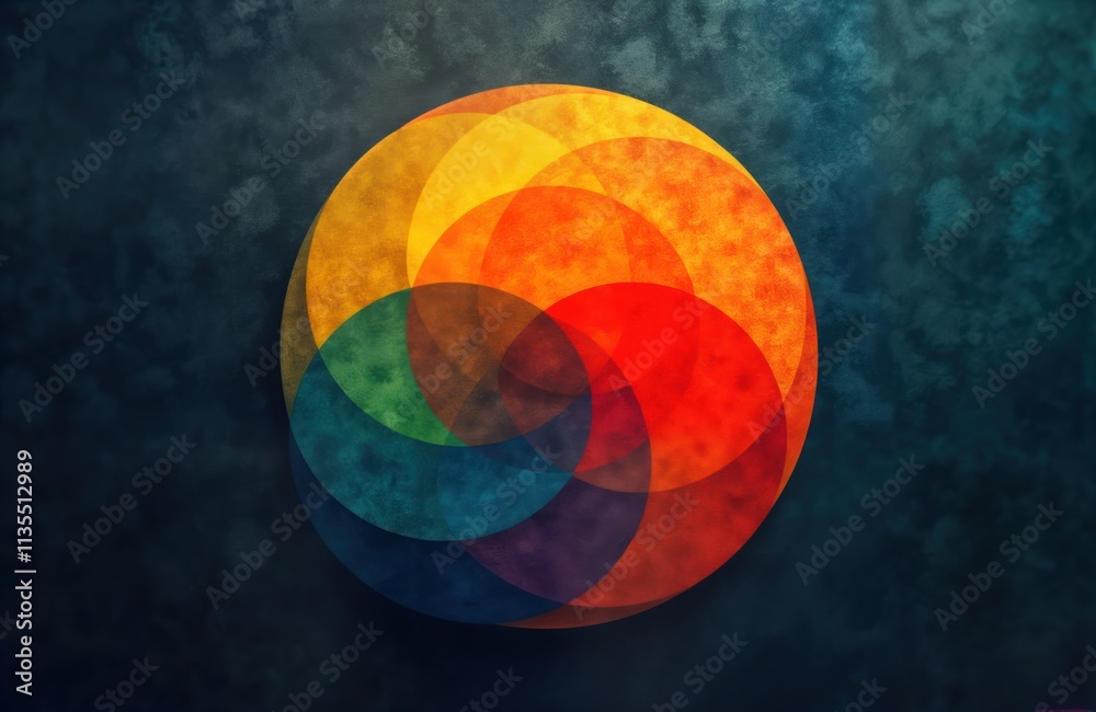 Colorful overlapping circles create visual representation of Ikigai ...