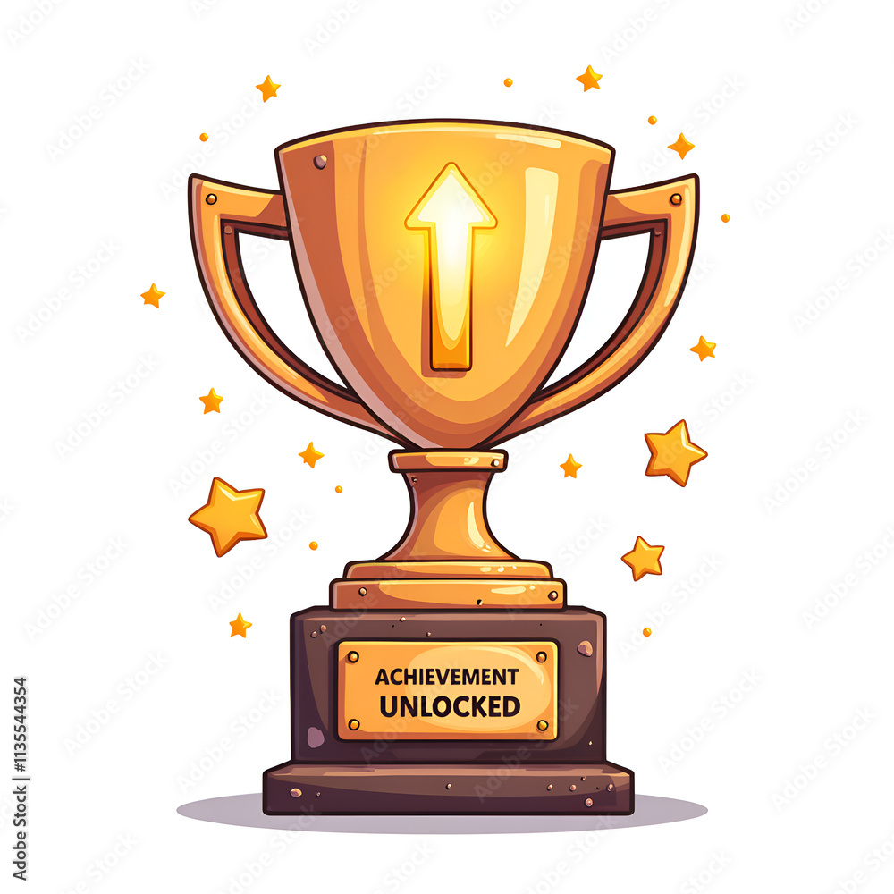 Celebrate your milestones with this golden achievement trophy design ...
