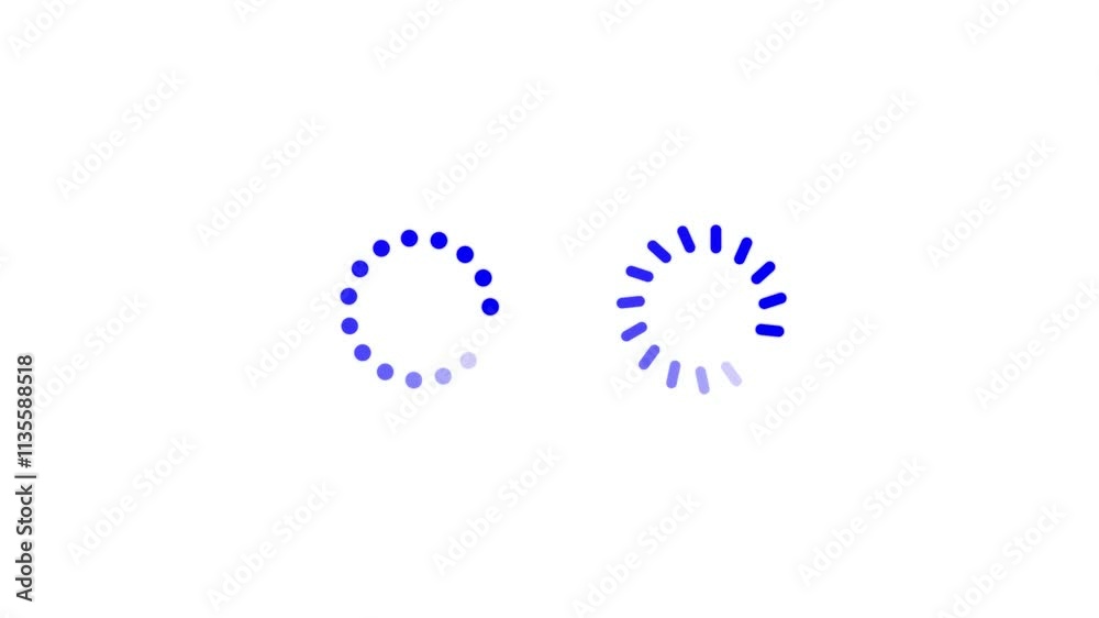 Looped loading, buffering progress circle icon animation with alpha ...