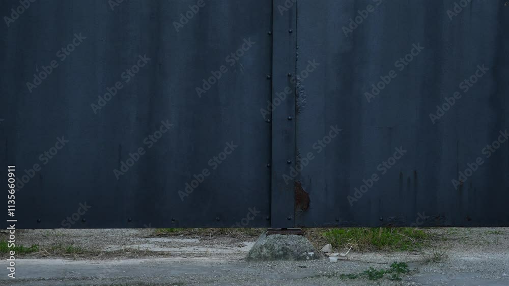 Massive iron gates with sharp spikes on top at an abandoned military ...