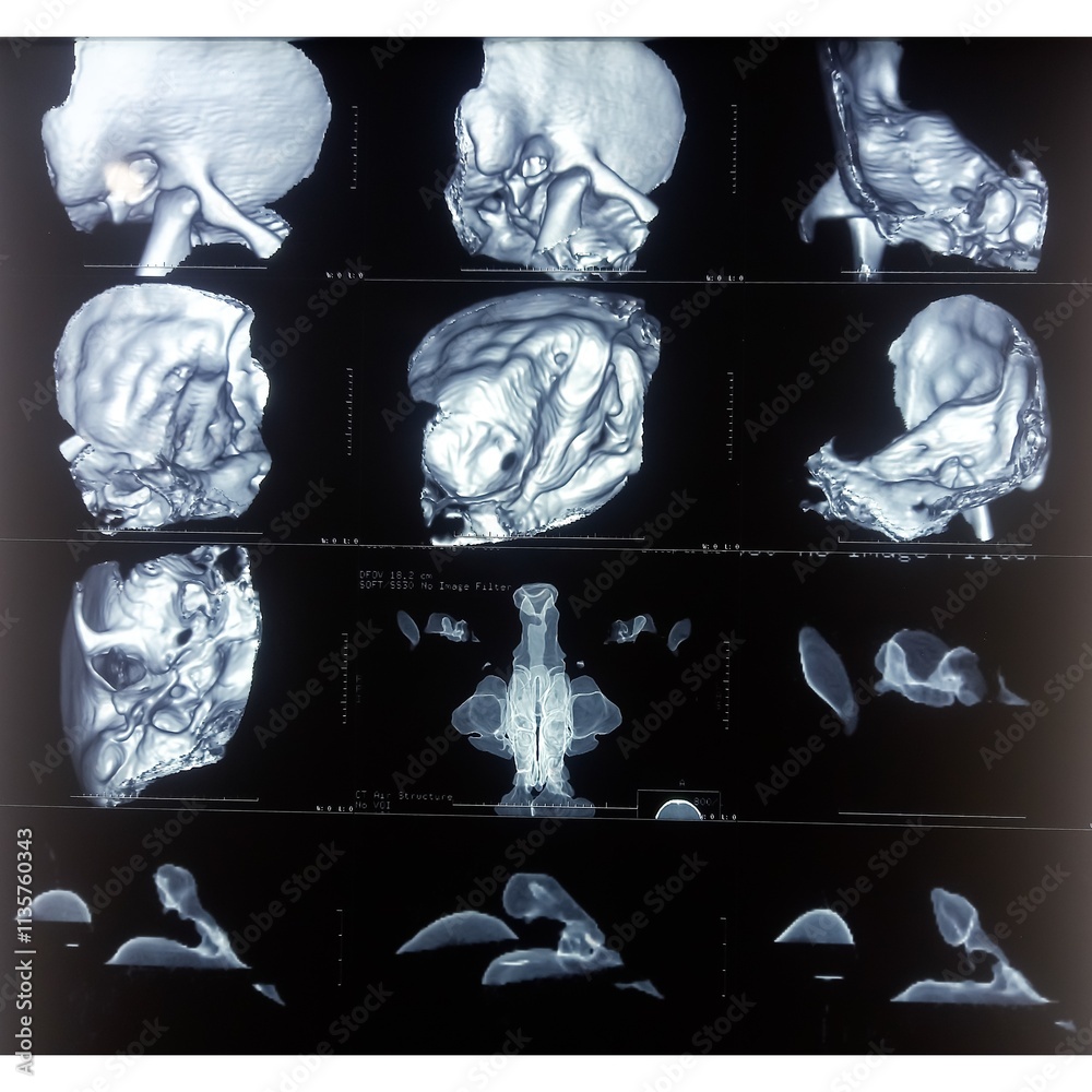CT scan of the temporal bones showing soft tissue density lesion at ...