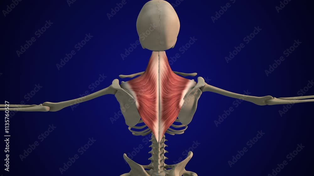 Female trapezius muscle skeletal anatomy Stock 비디오 | Adobe Stock