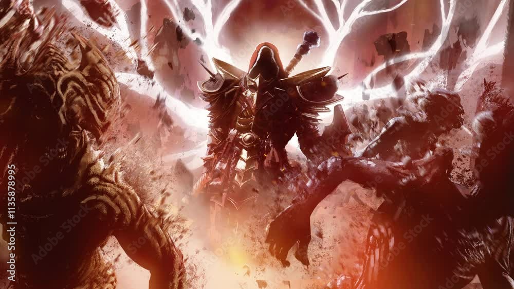 Angel descended straight into hell on his white wings like a tree, the ...