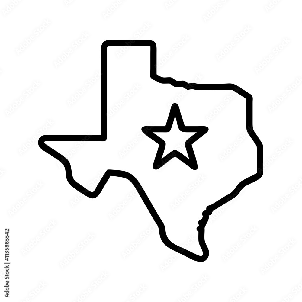 map of texas with star icon, juneteenth line art, juneteenth icon ...
