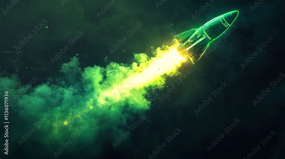Green rocket spaceship fire light smoke trail vfx. Engine flame png ...