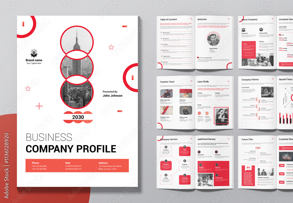 Company Profile Template Layout Stock Template | Adobe Stock
