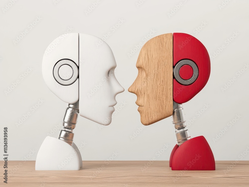 digital transformation concept. A side-by-side comparison of pre- and ...