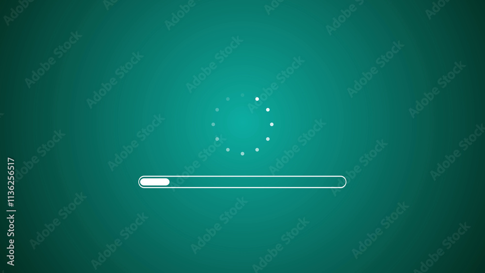 Minimalist Loading Screen with Progress Bar and Circular Animation on ...