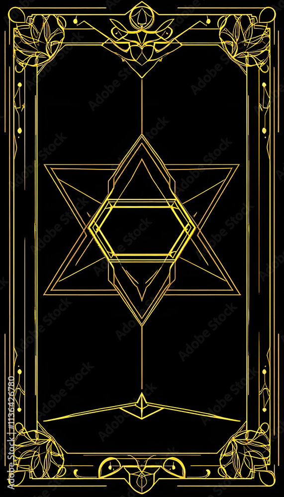 Art Deco style tarot card with featuring sacred geometry element ...