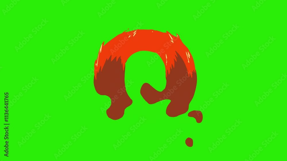 Cartoon Fire Letter 'Q' Animation - Flaming Typeface with Dynamic ...
