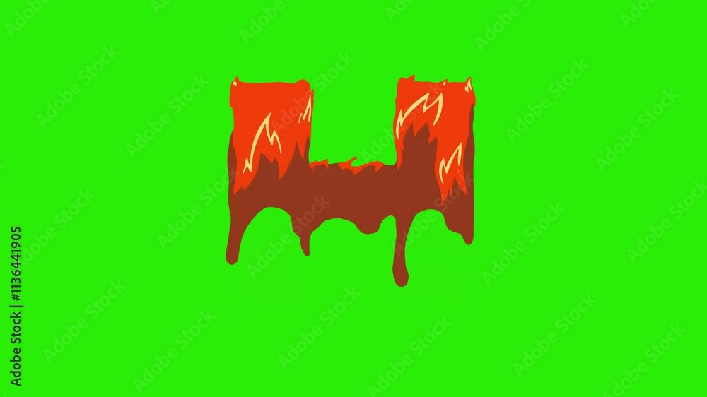 Cartoon Fire Letter 'H' Animation - Flaming Typeface with Dynamic ...
