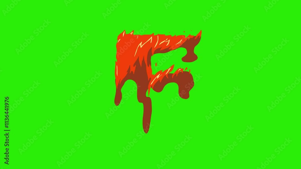 Cartoon Fire Letter 'F' Animation - Flaming Typeface with Dynamic ...