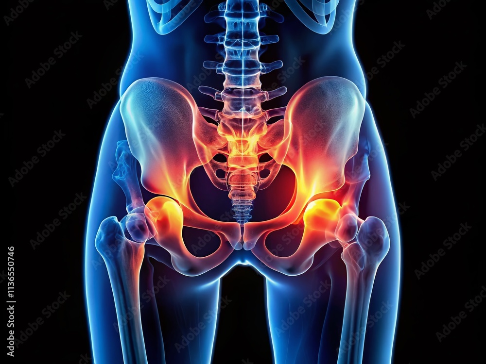 Low Light X-Ray: Sacroiliac Joint & Pelvis Anatomy Medical Imaging ...