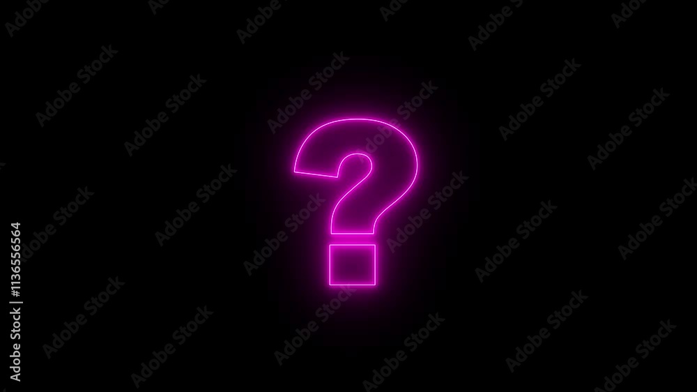 Neon Question mark icon animation , Asking symbol . Bright question ...
