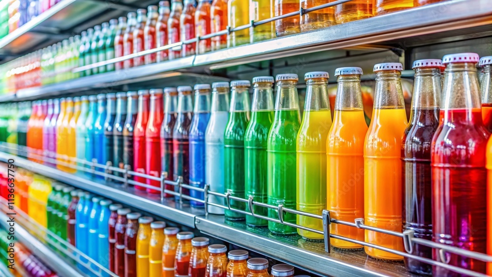 Supermarket Fridge Drinks, Refrigerated Beverages, Cold Drinks Display ...