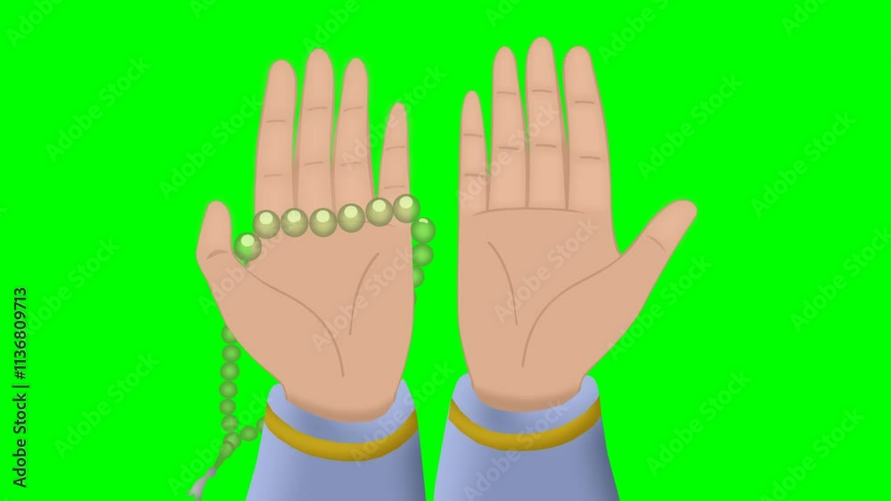 2d animated cartoon character of Two hands of a woman or man praying ...