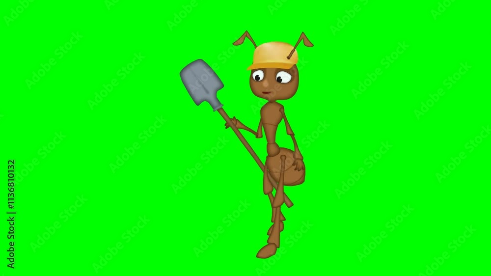 2d animated cartoon character of Worker ant resting and walking, cycle ...