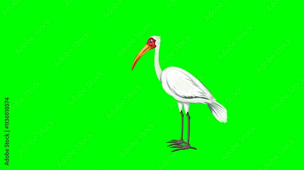 2d animated cartoon character of A duck or water bird standing on the ...