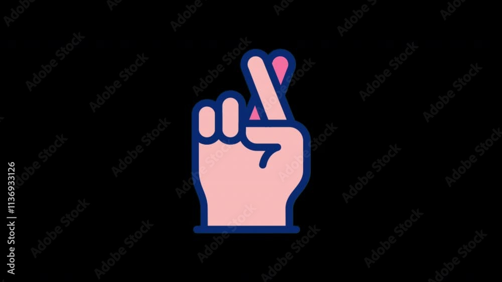 Good Luck Hand Gesture Animation Loop on the alpha channel 4k vídeo de ...