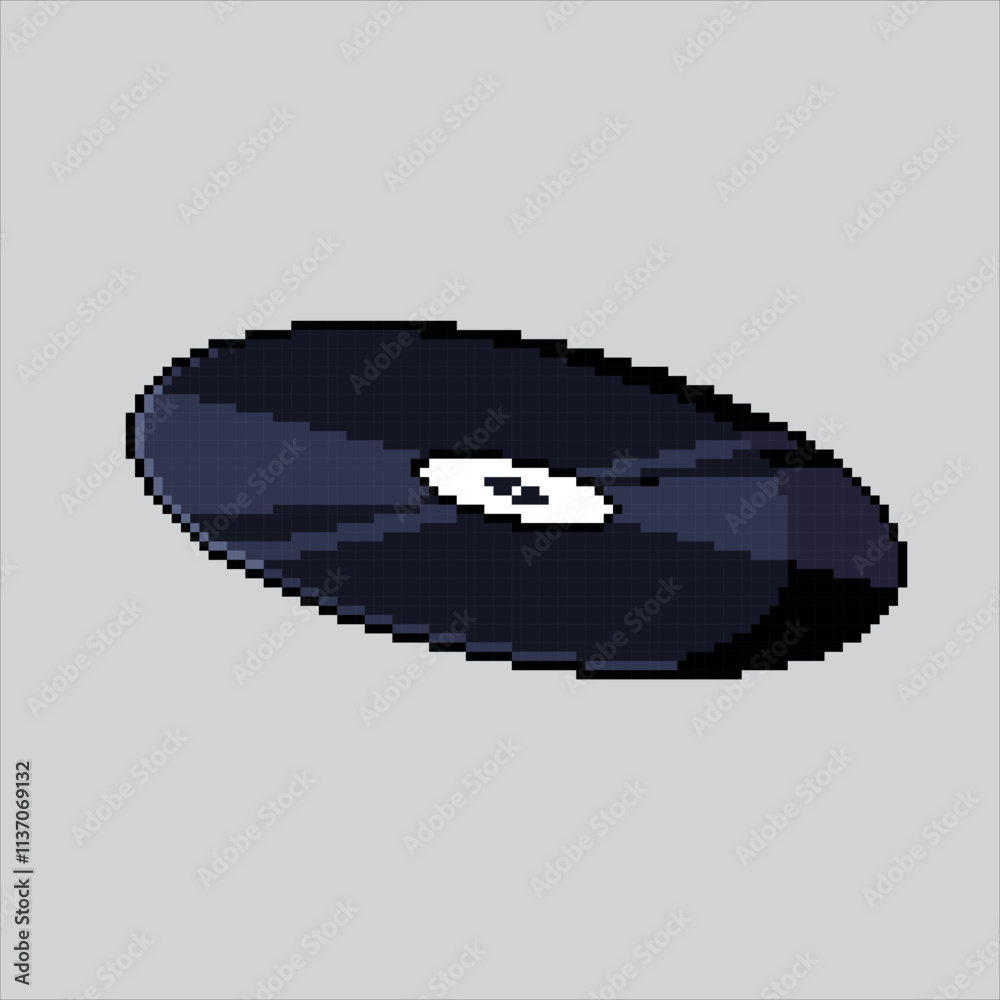 Pixel art illustration DJ Music Vinyl. Pixelated Plate Record. DJ Vinyl ...