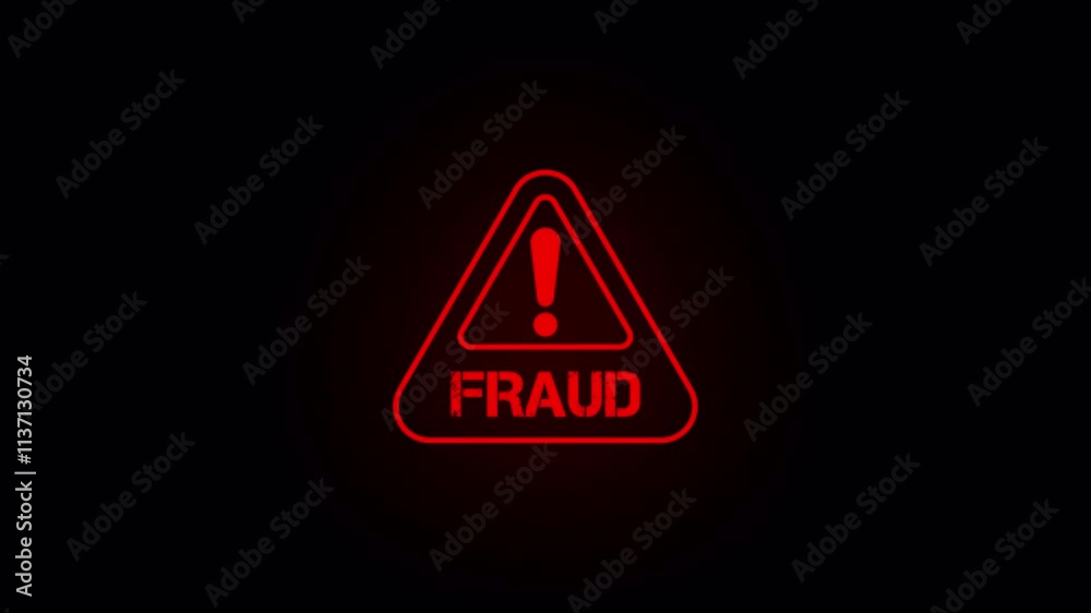 Fraud Alert Animation with Flashing Text for Urgent Attention and ...
