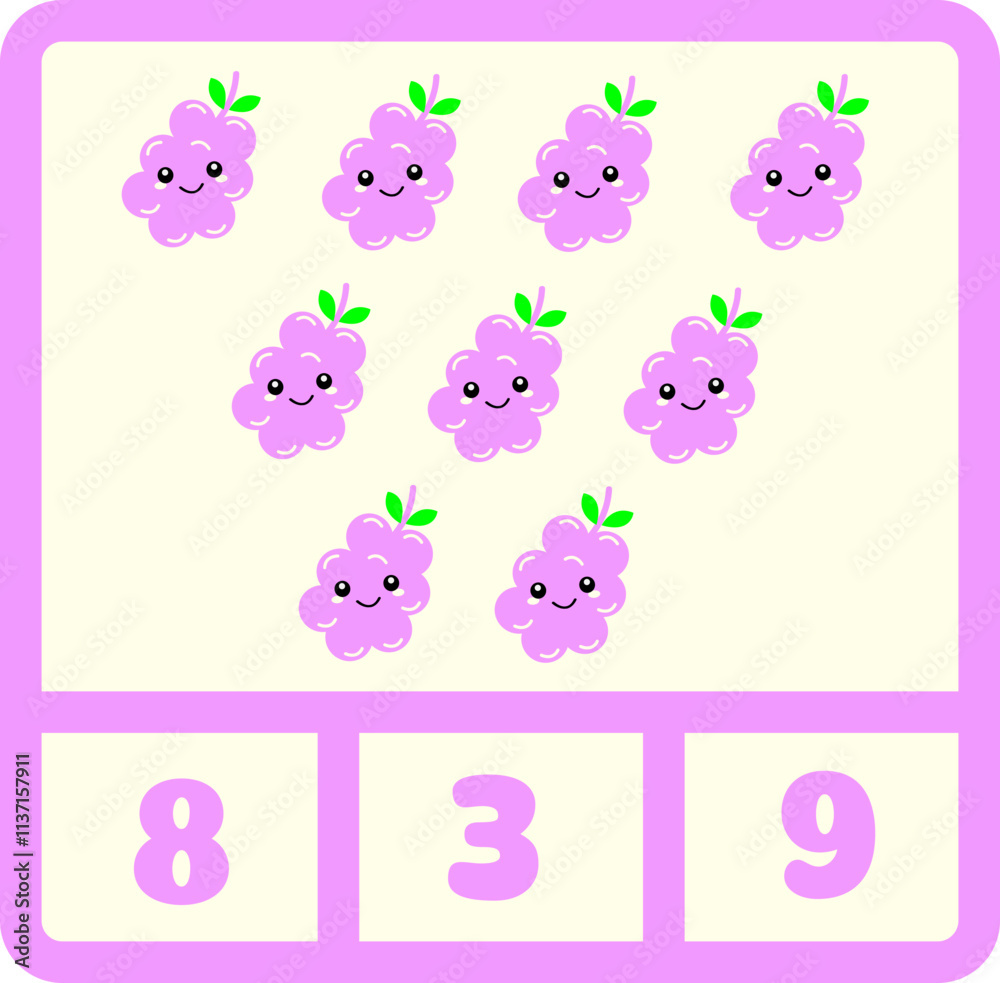 Number Counting Clip Cards, Grape counting, Use the number Counting ...