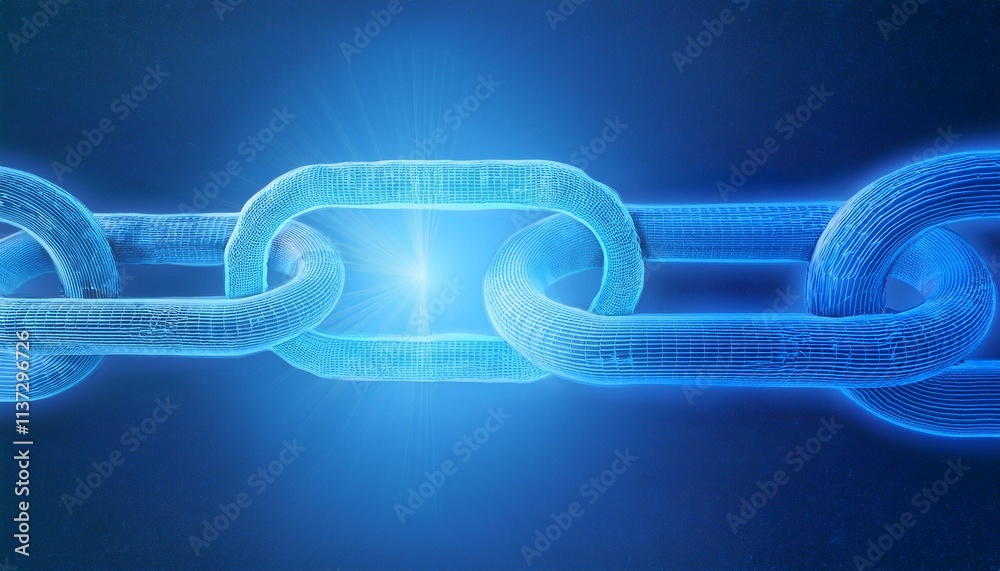 3D illustrations from consumer and future technology concepts: Blockchain technology concept ...