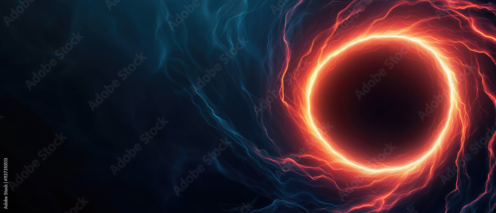 Dynamic abstract light vortex portal with glowing edges dark background ...