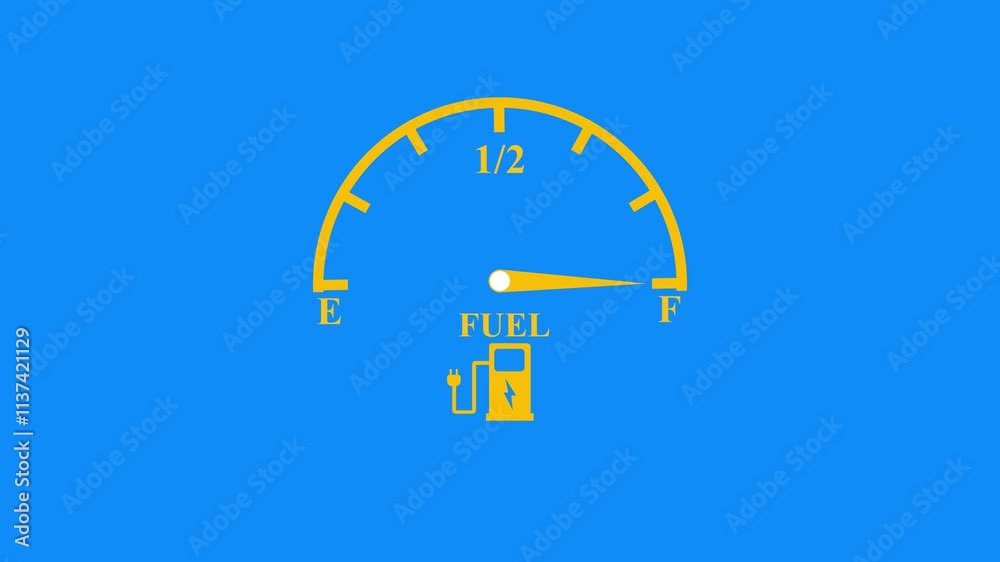 Fuel Meter Dashboard, fuel level indicator with arrow flashing low fuel ...