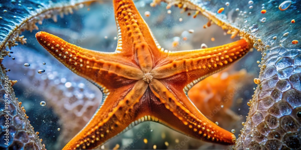 Stunning Macro Photography of an Orange Starfish Isolated on ...