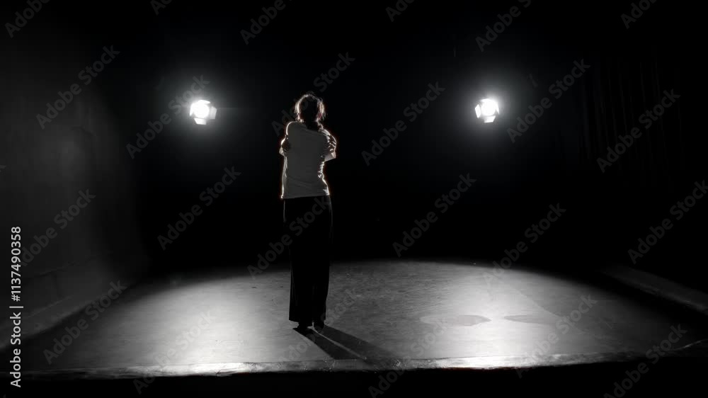 Eclectic dance, female dancer performing modern and classic dancing ...