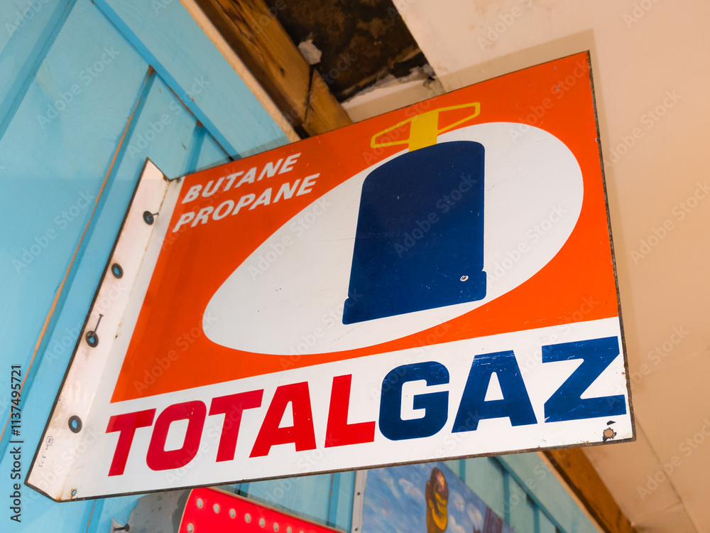 totalgaz butane propane logo sign and text brand steel panel shop ...