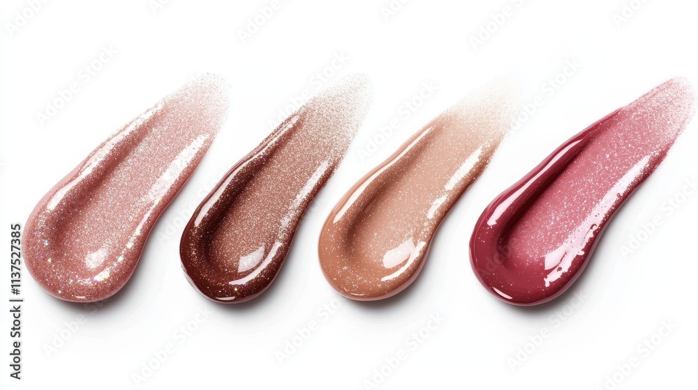 Beige nude tone lipstick make up isolated on a studio background ...