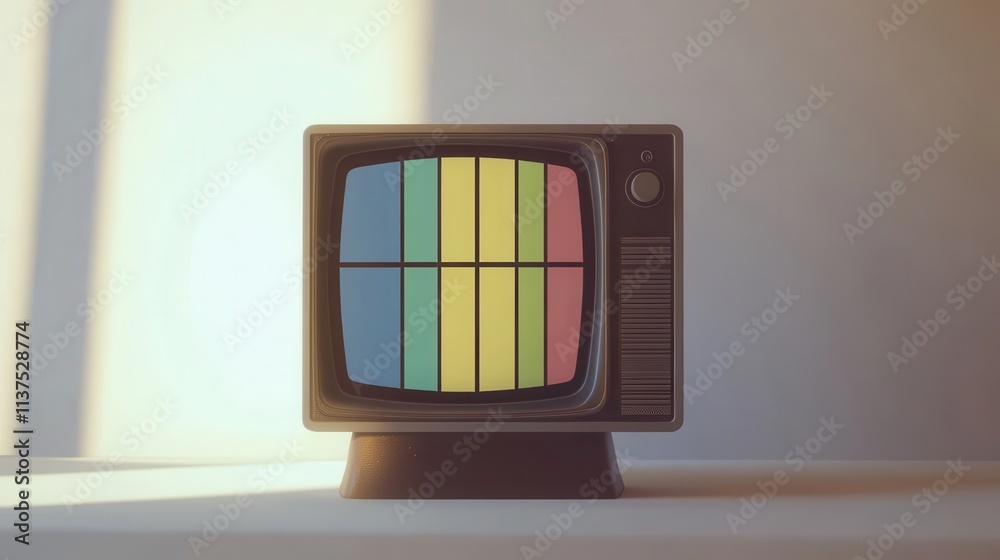 Retro tv with no signal message,vintage style tv with antenna, test ...