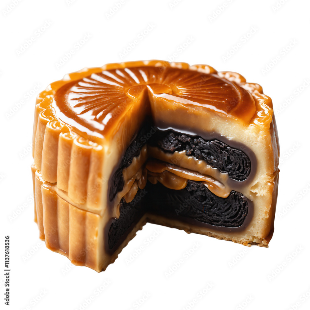 Mooncake Flavored Cake Isolated on Transparent Background. Great for ...